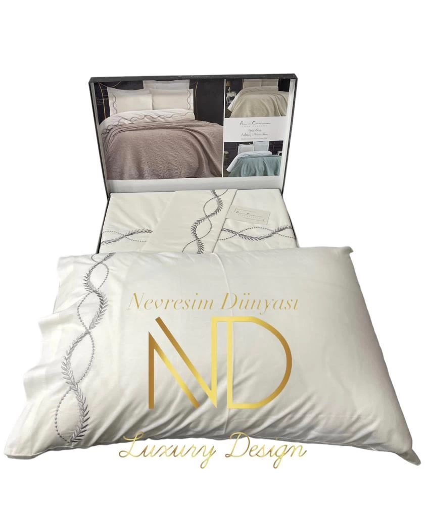 Anna Karina Brode Çift Kişilik Akfil Nevresim Takımı Adria Gri ...